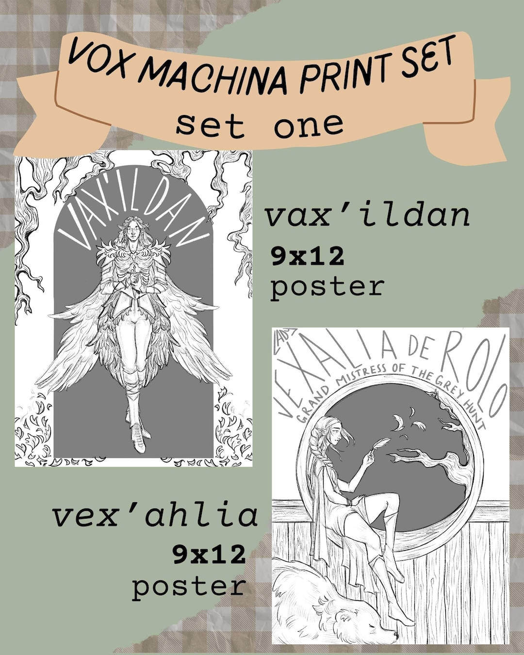 Printable Vox Machina Print Set, Vox Machina Print, Vax'ildan Vessar ...
