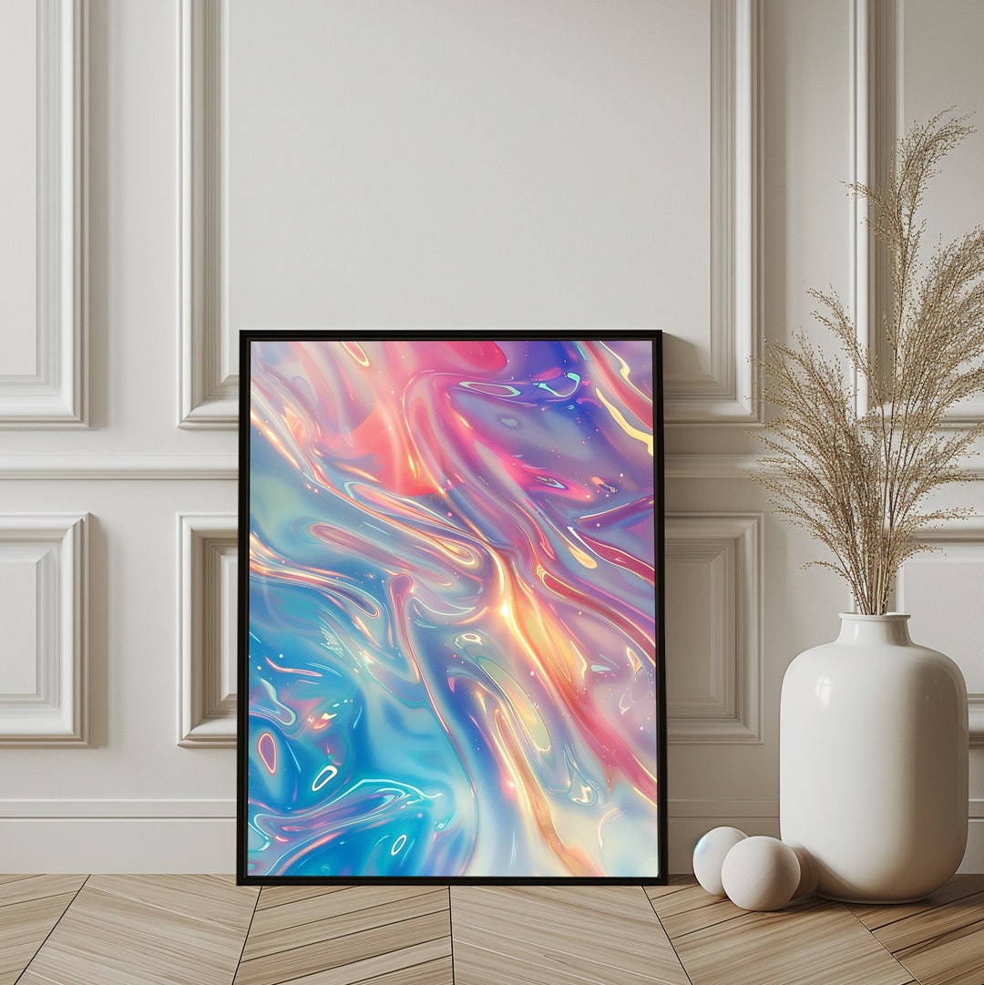 DIN A3 Poster to Print, Holographic Design Poster, Printable Art ...