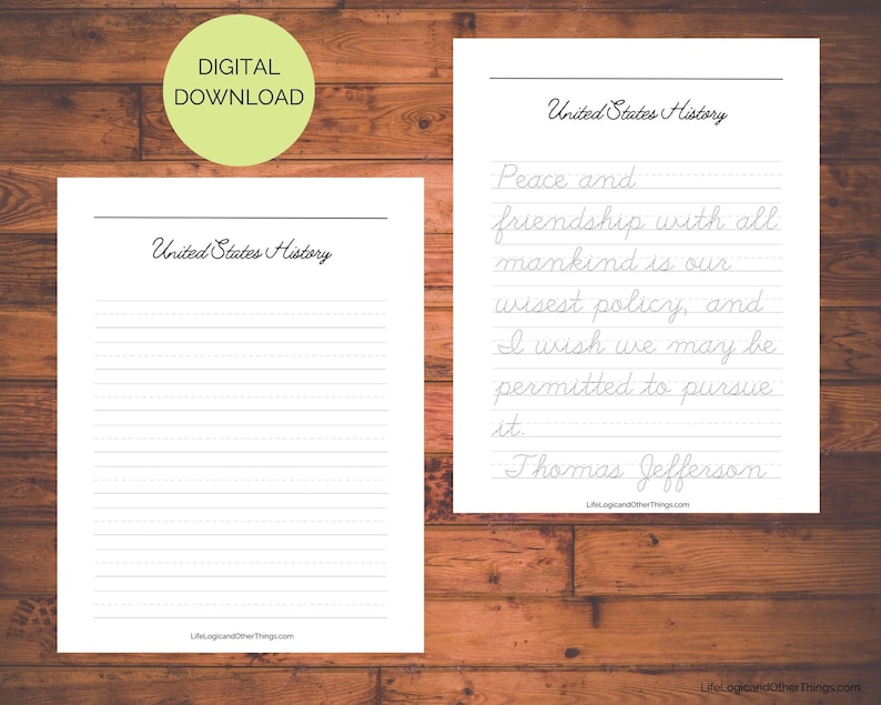 American History: Founding Father Quotes Cursive Handwriting Practice ...