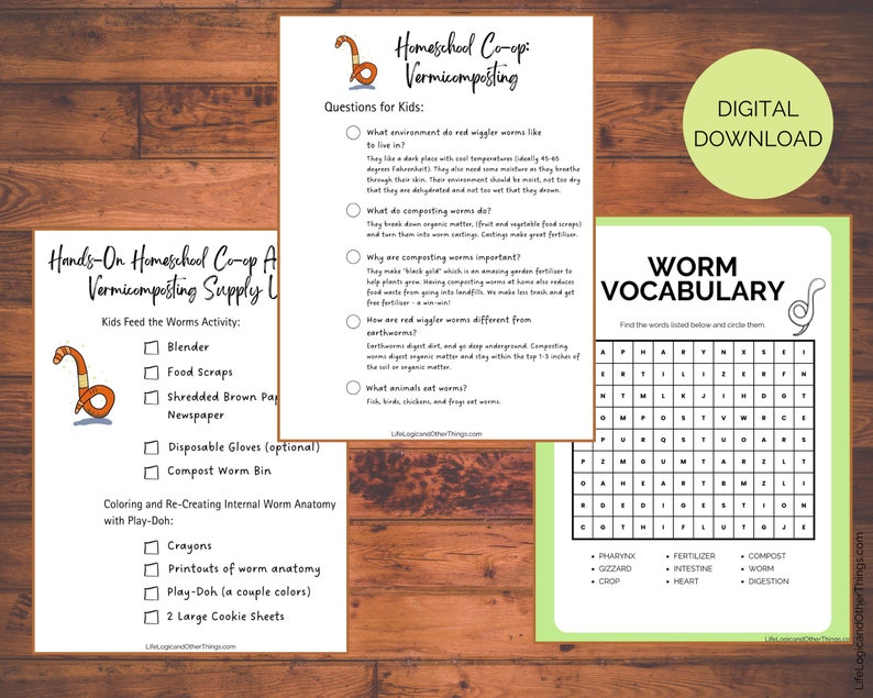 Composting Worm Anatomy Mini Unit Study for Homeschool Co-ops and ...