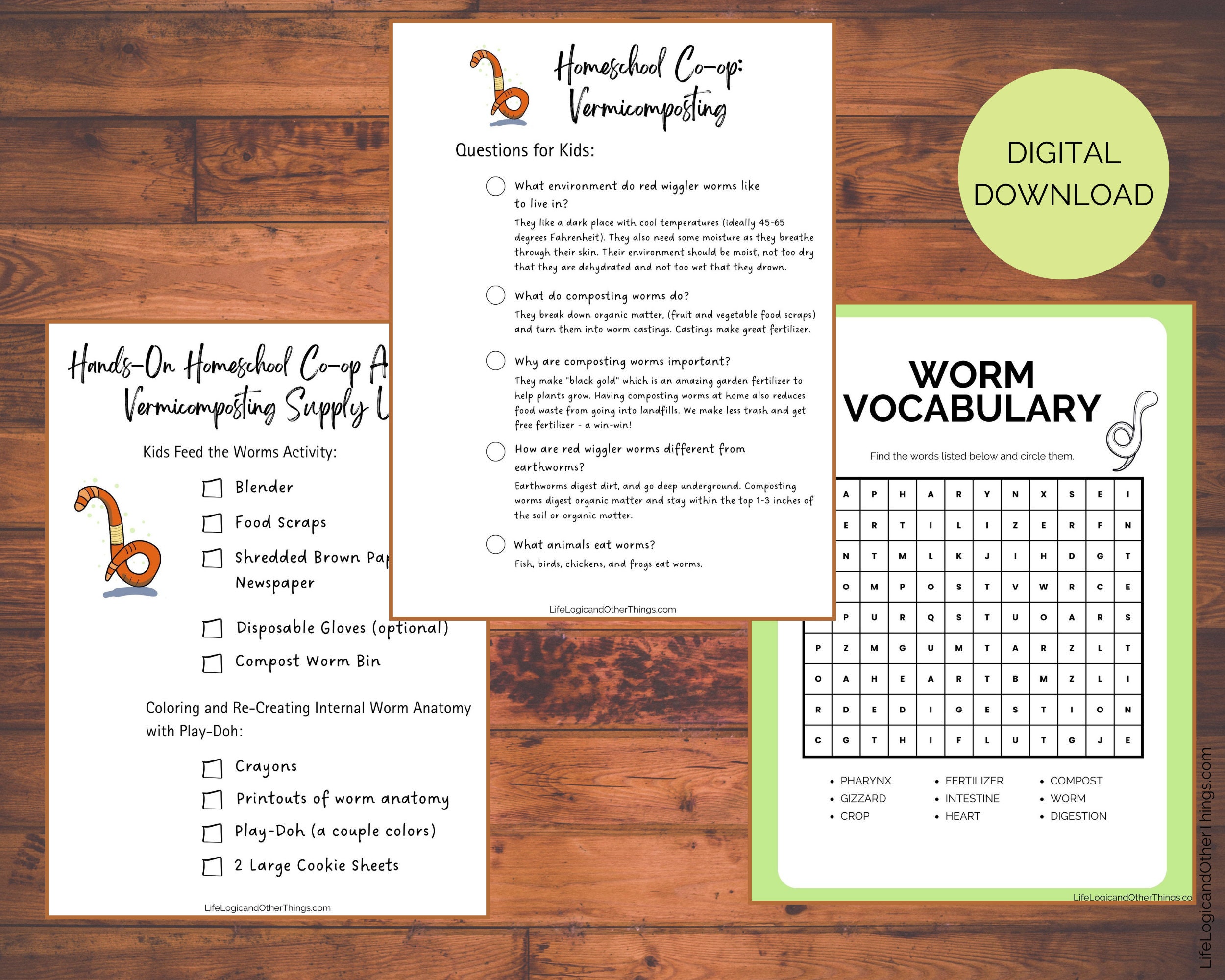 Composting Worm Anatomy Mini Unit Study for Homeschool Co-ops and ...