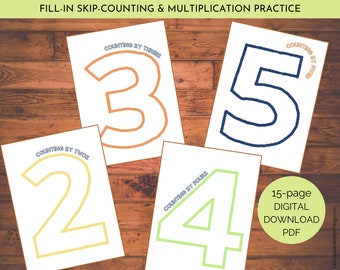 PRINTABLE PDF Multiplication Flashcards 1-12 | Times Table Skip ...
