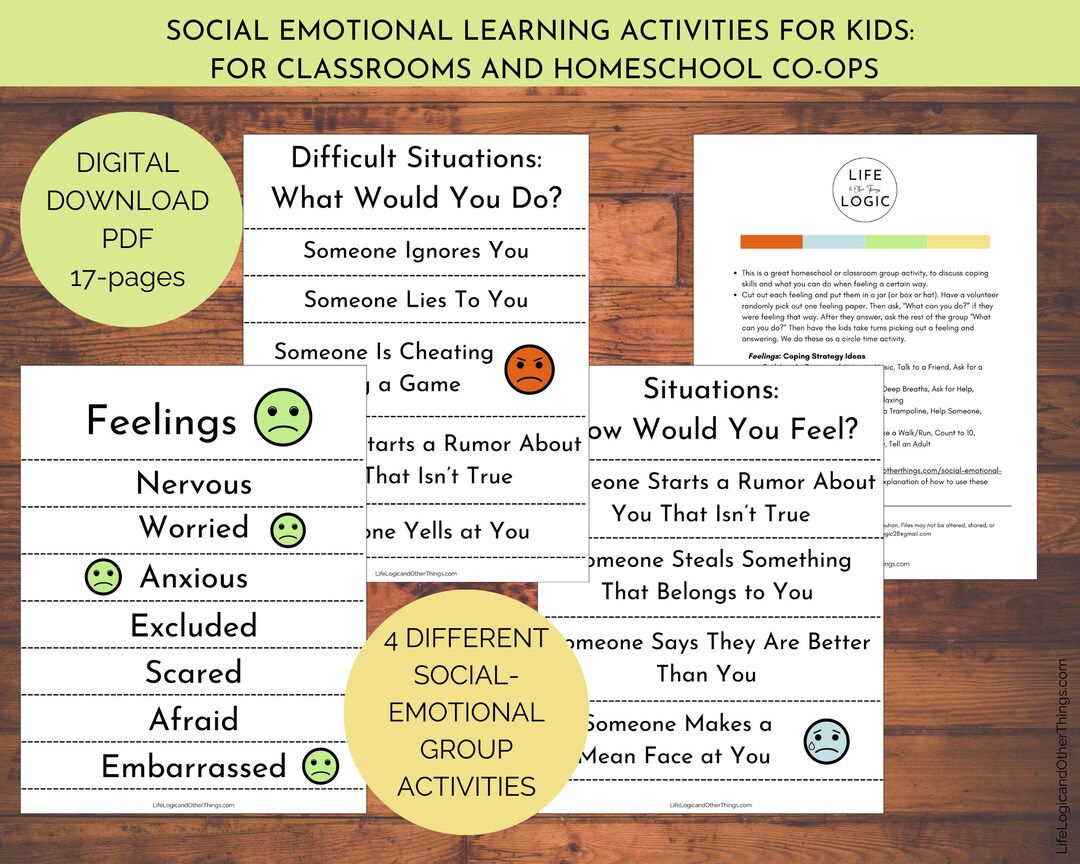 Social Emotional Learning Activities for Kids Elementary, Feelings ...