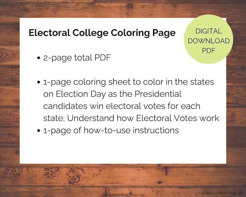United States Electoral College Map Coloring Page, Presidential ...