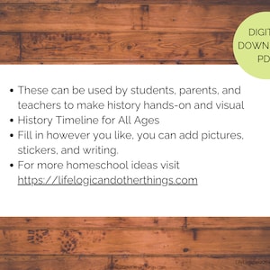 Blank Homeschool History Timeline Printable- Ancient History to Modern ...