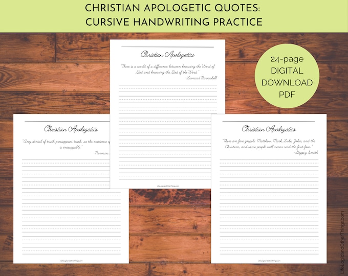 Printable Biblical Cursive Writing Practice Book for Kids and Adults ...