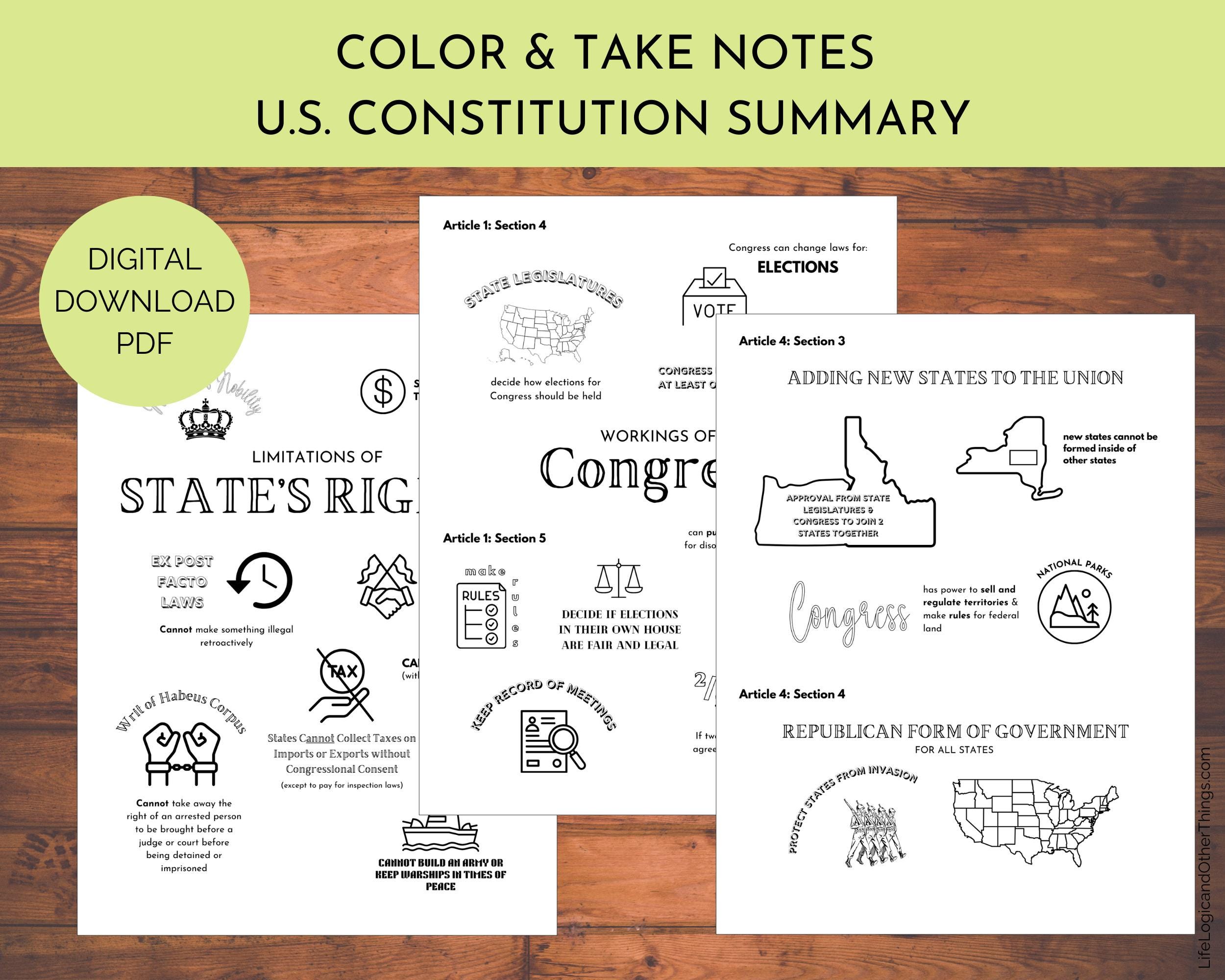 Visual Guide to the U.S. Constitution, United States Constitution ...