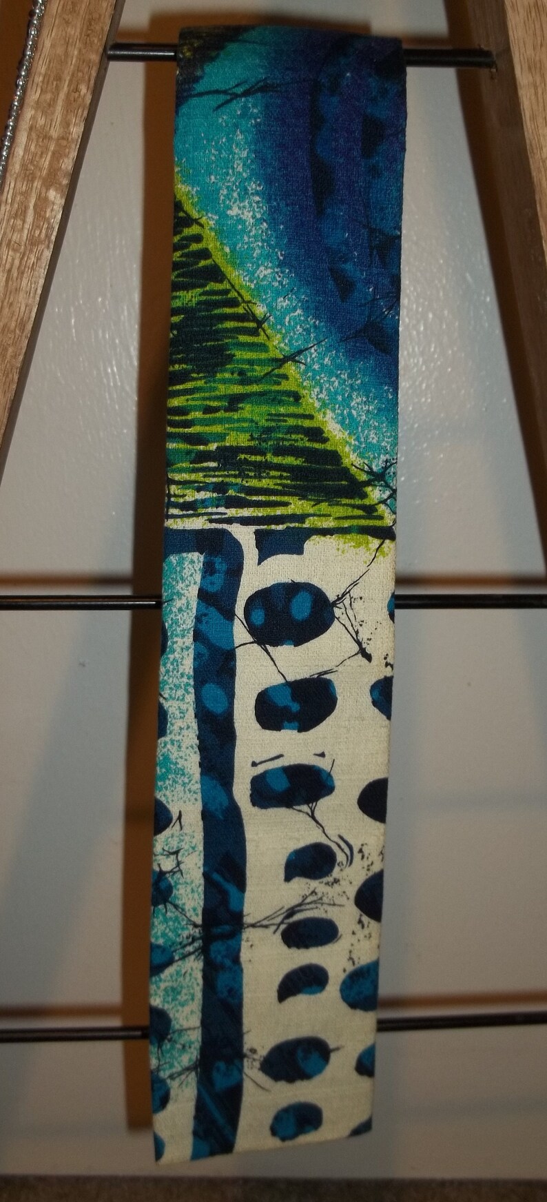 Vintage 1960s Kanaka Hawaii Men's Necktie Square Tip Funky Rare Teal ...