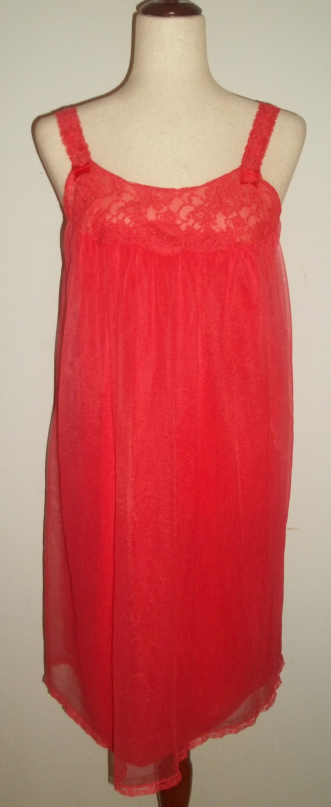 Vintage 1960s Sears Women's Sexy Red Lined Sheer Delicious Nightie ...