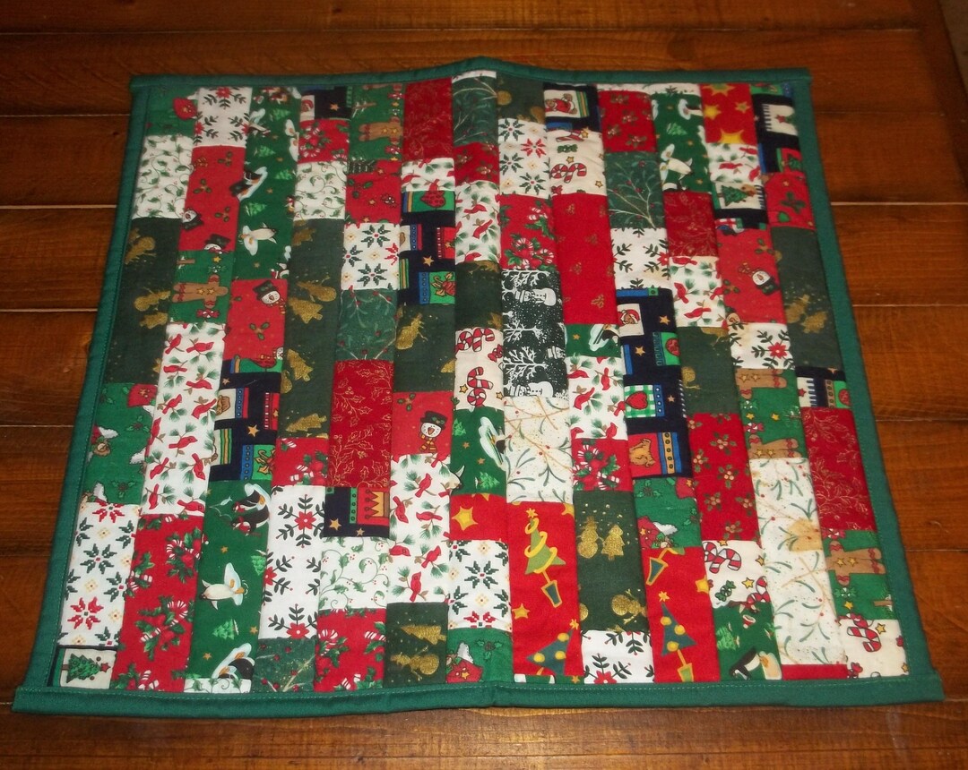Handmade Vintage Quilted Christmas Wall Hanging Christmas Trees 16x16 ...