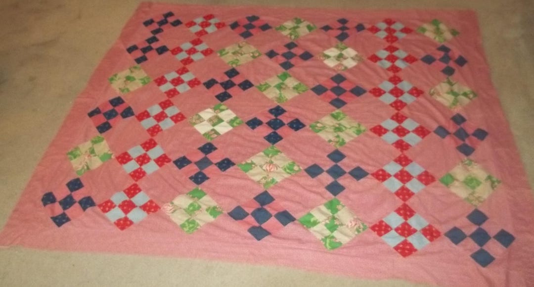 Vintage 1940s/1950s Vintage Unfinished Patchwork Quilt Top 76x66 ...