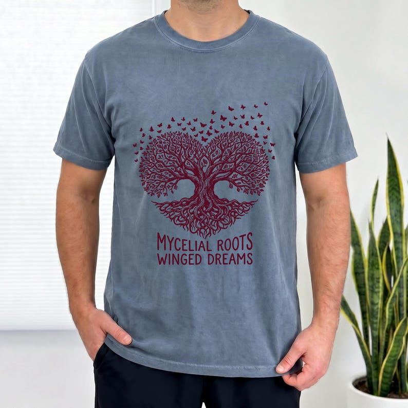 Mycelial Roots Tree Shirt | Comfort Colors Butterfly Nature Tee - Etsy