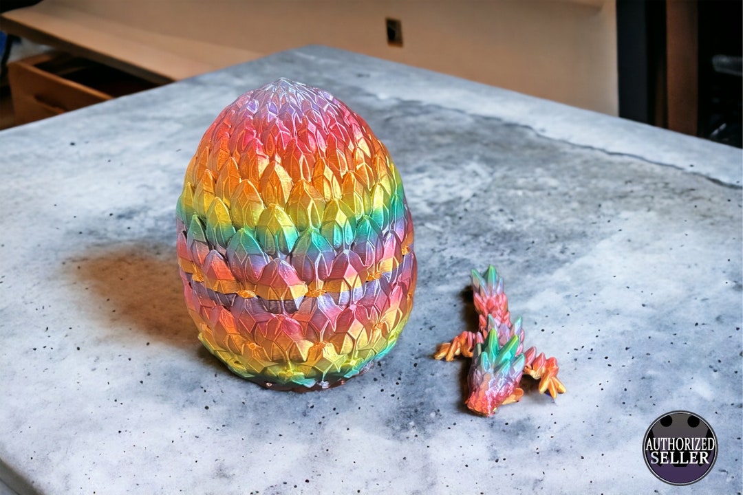 3D Printed Dragon Egg With Articulated Baby Dragon - Etsy