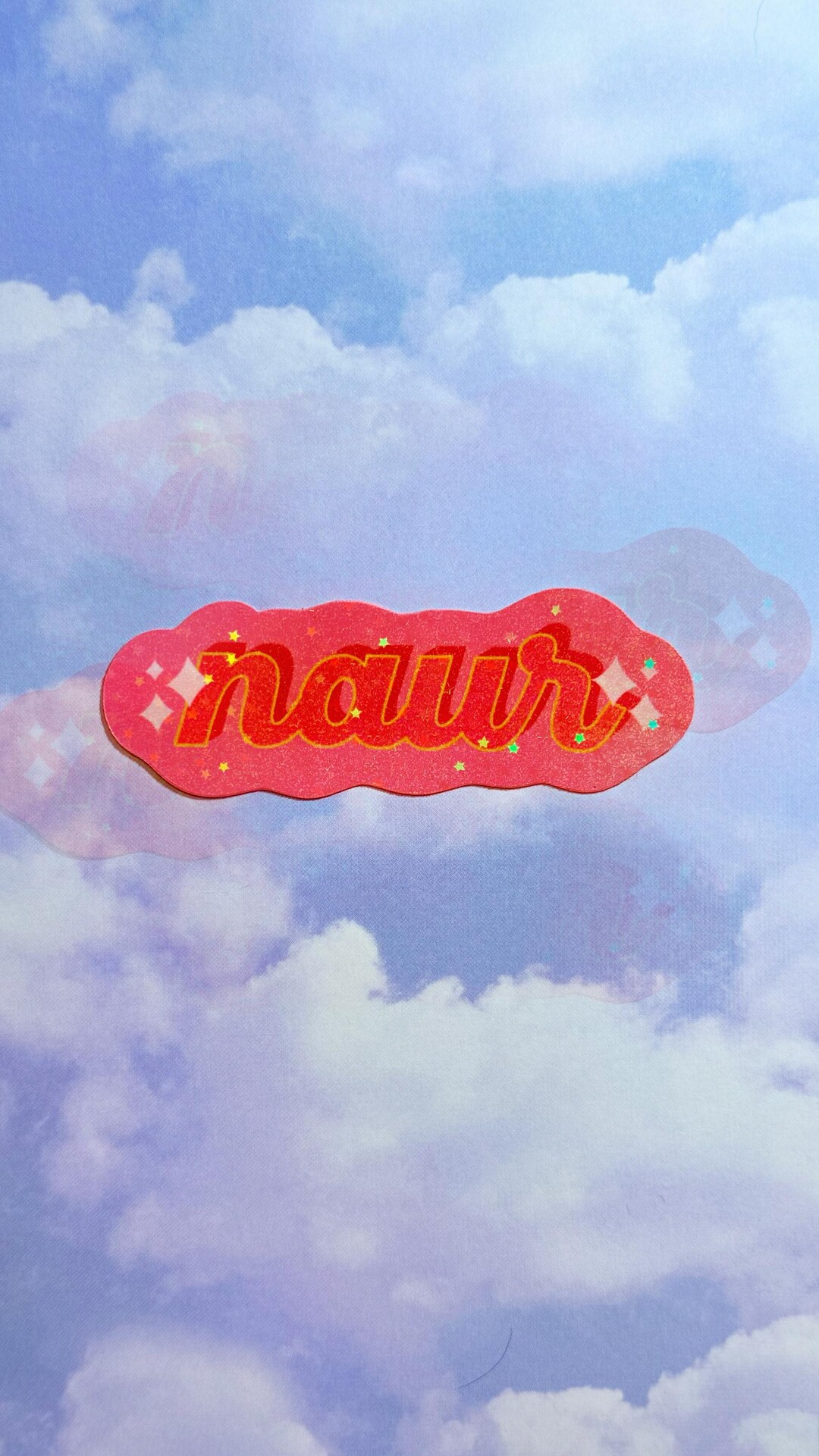 Pink Naur Holographic Sticker - Etsy