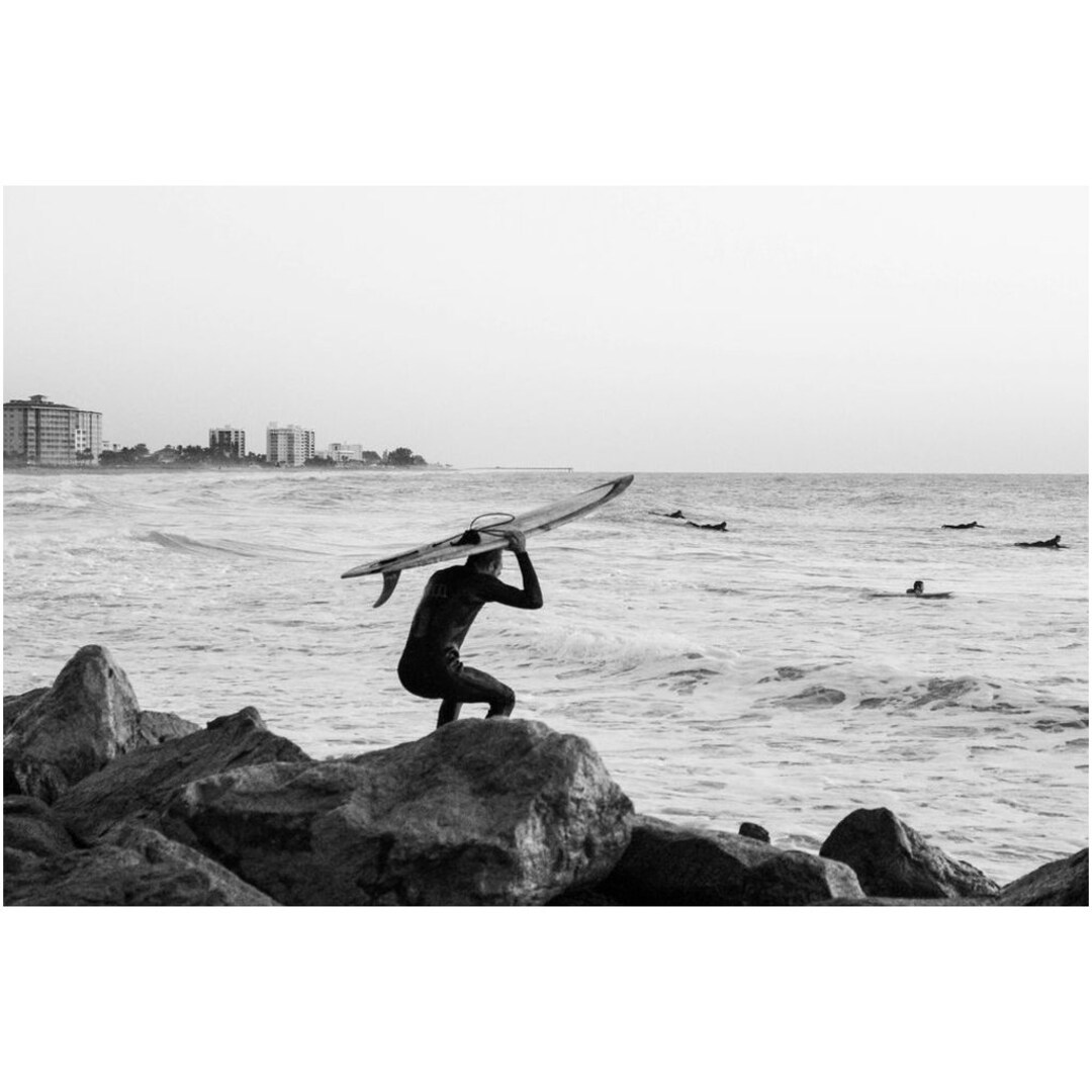 Black and White Surfer Fine Art Photography Print - Etsy