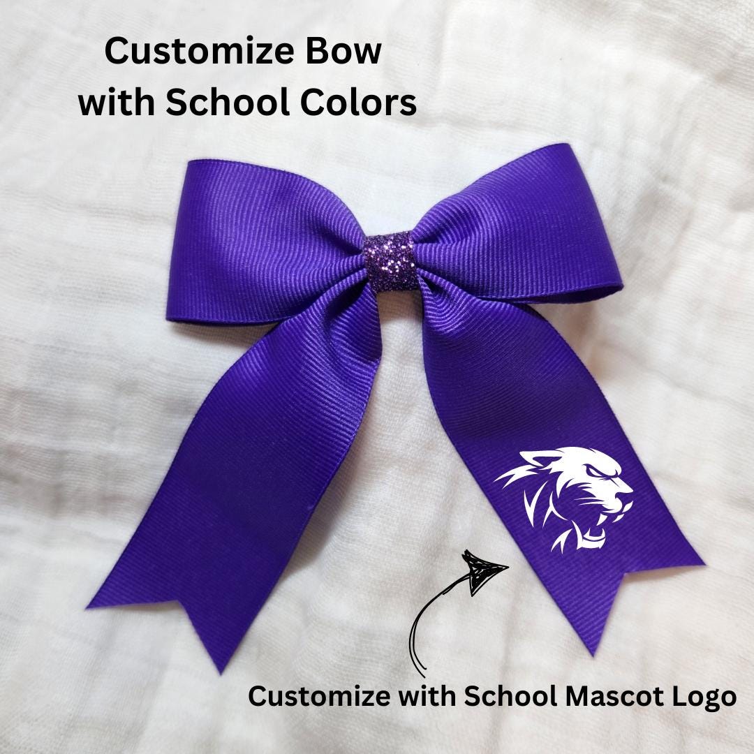 SCHOOL SPIRIT BOWS - Custom School Spirit Hair Bow Clips, Youth Sport ...