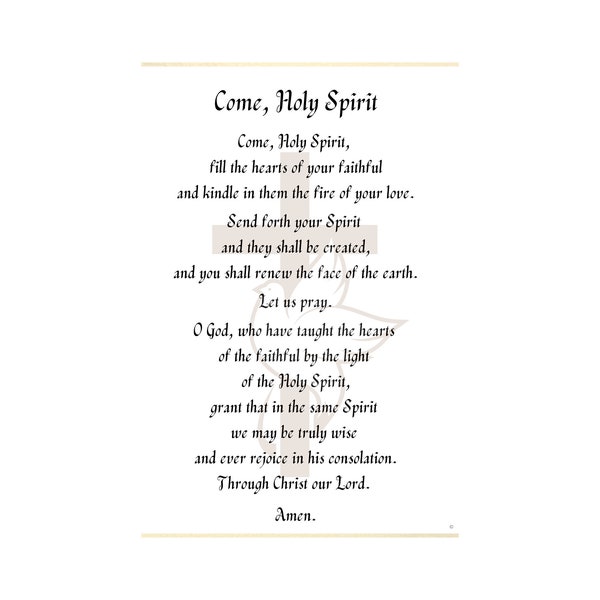 Come Holy Spirit - Etsy