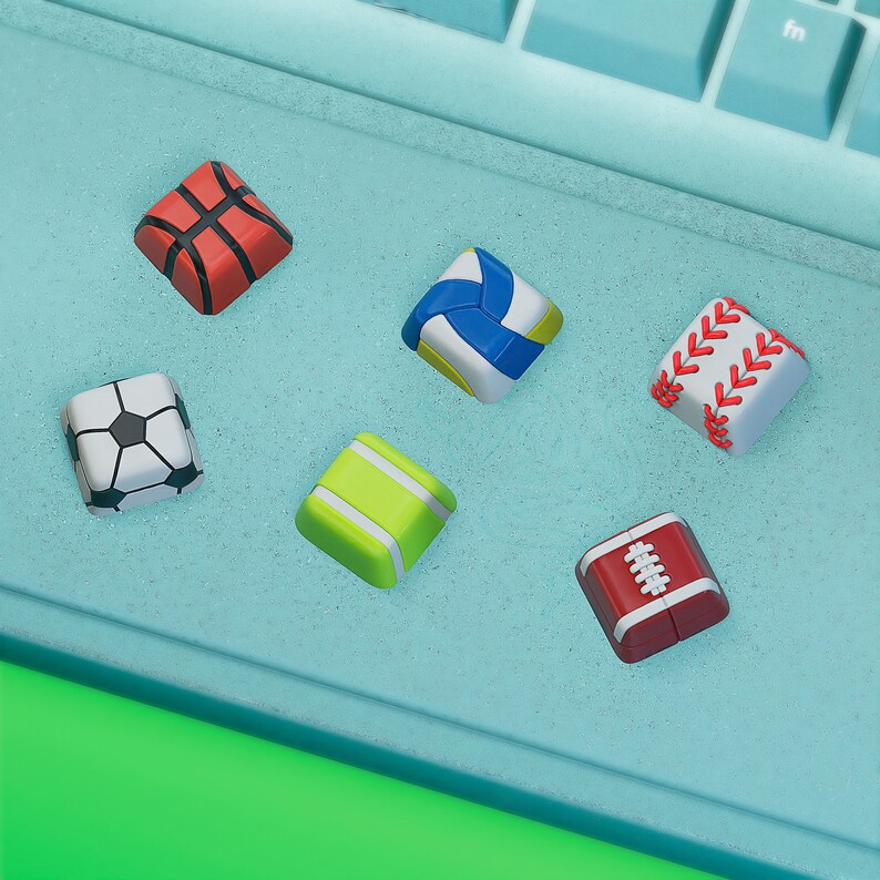Sports Ball Handpainted Cherry MX Keycaps, American Football, Football ...