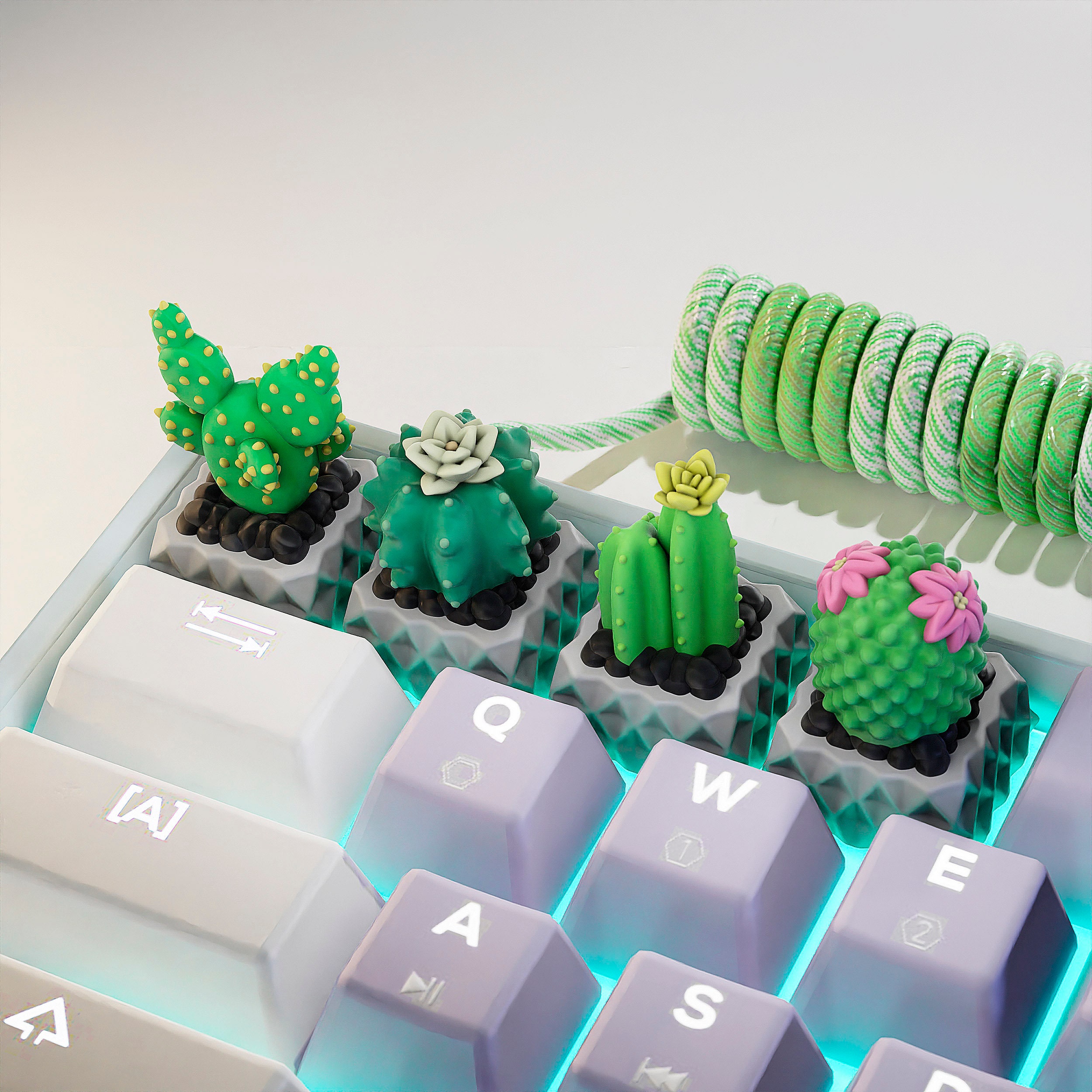 Cactus Keycaps, Cutom Artisan Keycaps, Plants Keycaps, Nature Keycaps ...