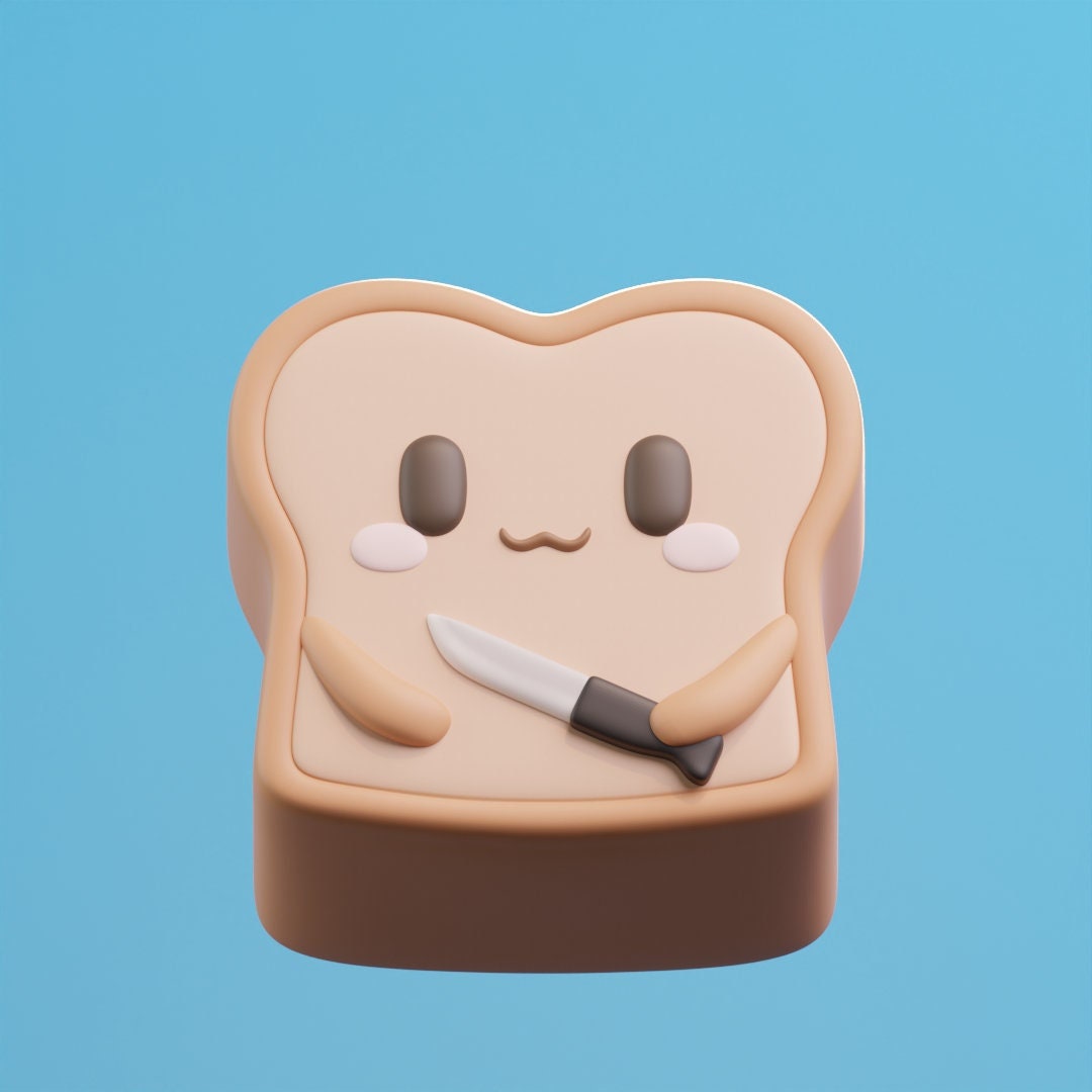 Scary Bread Keycap, Custom Handmade Artisan Keycaps, Cute Keycaps for ...