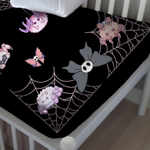 Creepy Cute Comfort: Goth Spider Minky Fitted Crib Sheet, Gothic ...