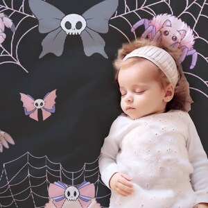 Creepy Cute Comfort: Goth Spider Minky Fitted Crib Sheet, Gothic ...