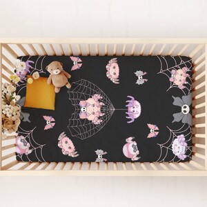 Creepy Cute Comfort: Goth Spider Minky Fitted Crib Sheet, Gothic ...