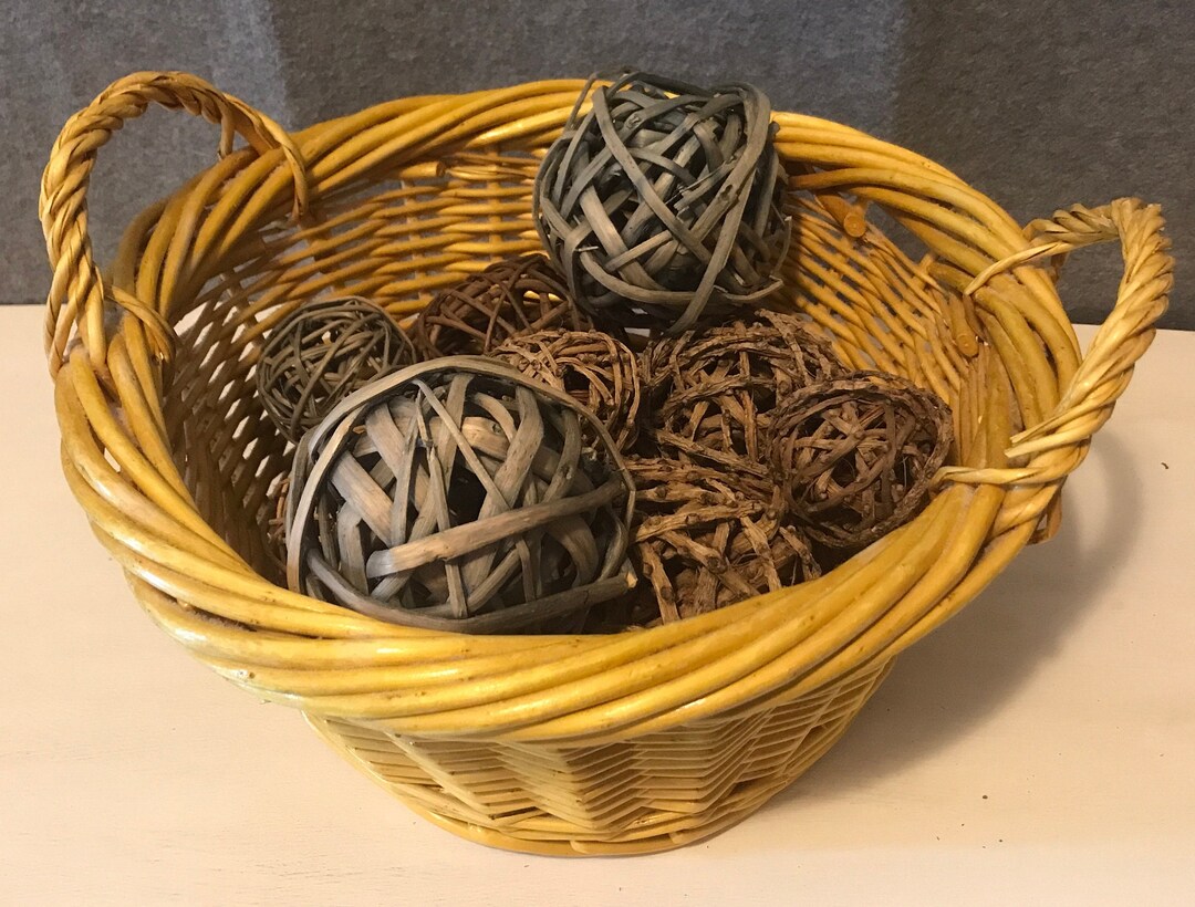 Decorative Wicker Balls - Wicker Basket Fillers - Etsy