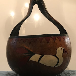 Hand Painted Gourd Basket - Etsy