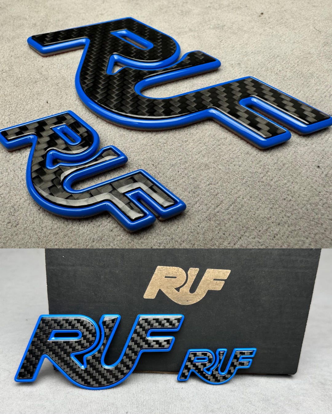 RUF Style Carbon Fiber and Metal Badge Set (2 Pcs) – Fits Porsche 911 ...