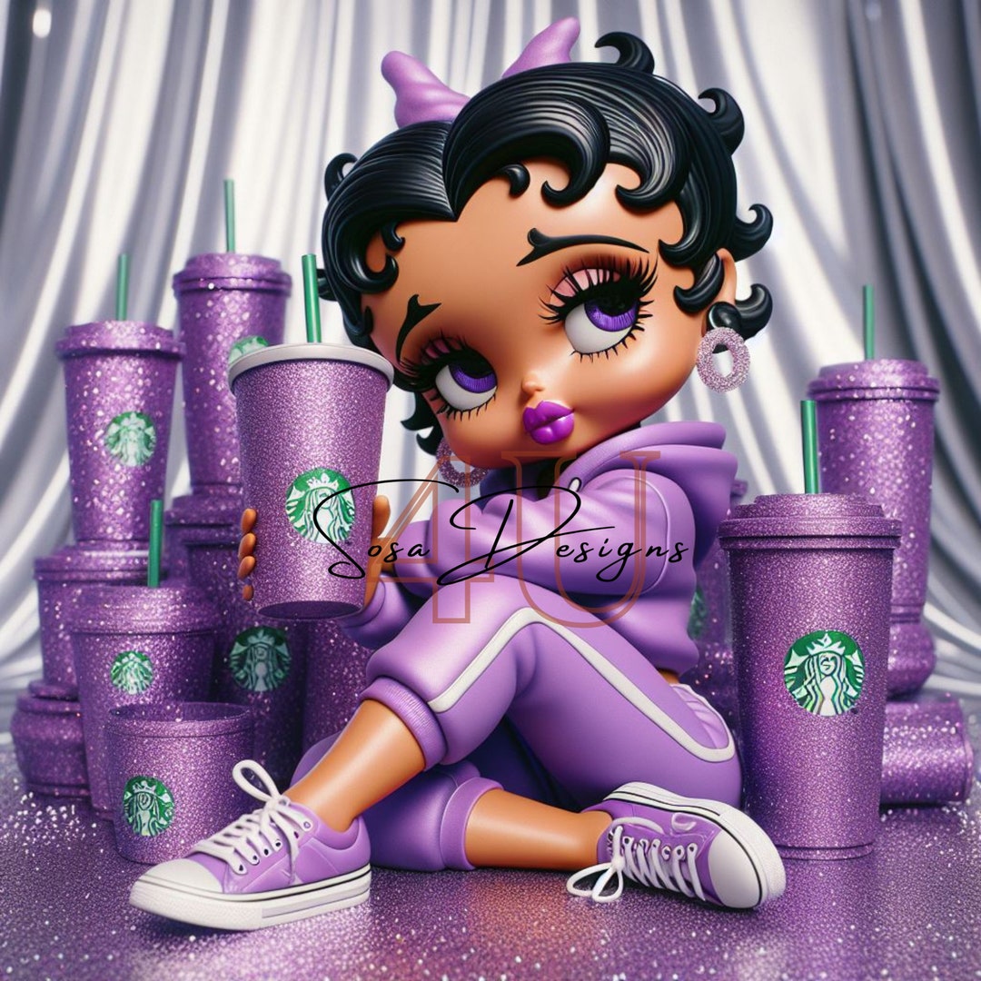 DIGITAL FILE - Purple Bucks Coffee Lover With Betty B - Etsy