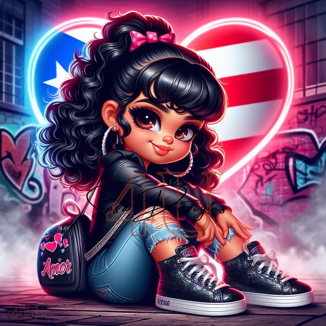 DIGITAL File-puerto Rican Chola Valentine, Latina Girl - Etsy