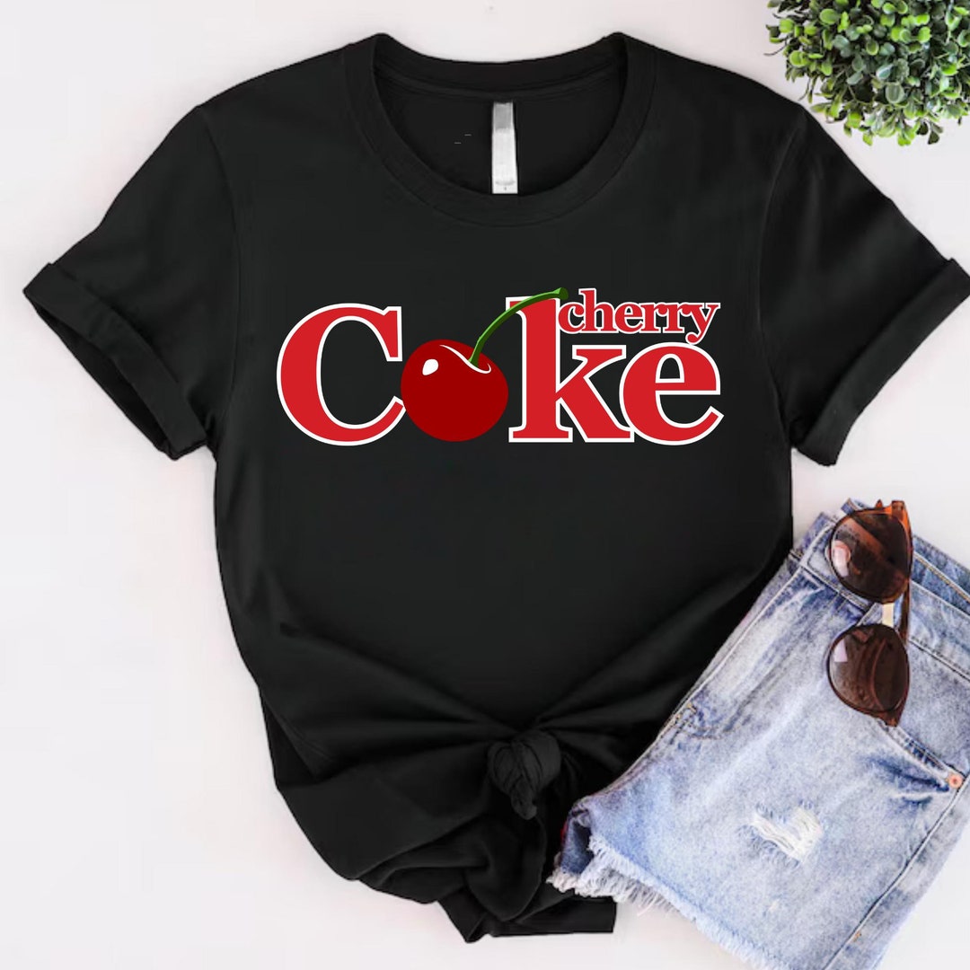 Cherry Coke Tshirt, Cherry T-shirt, Soft Drink Graphics Top, Retro ...