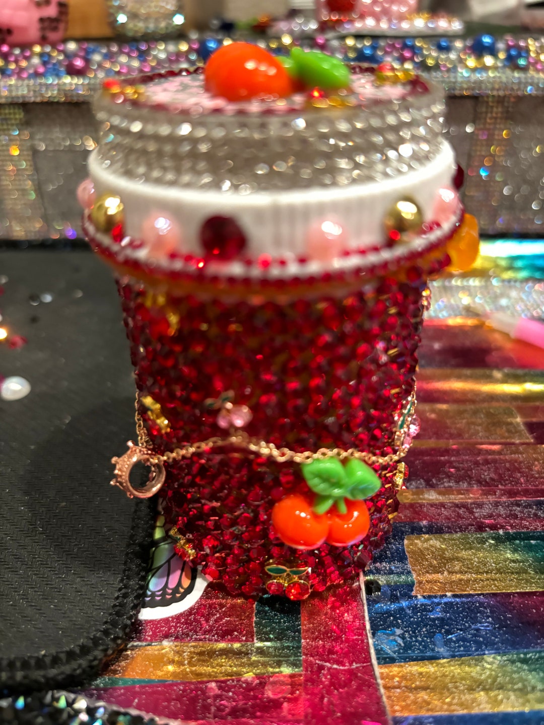 Bedazzled Pill Trinket Bottle - Etsy