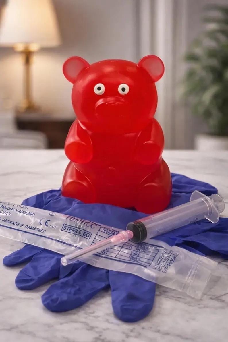 Pimple Popper Bear and 2 Prefilled Syringes + Picky Pad - Etsy