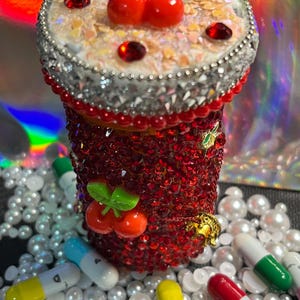 Bedazzled Pill Trinket Bottle - Etsy