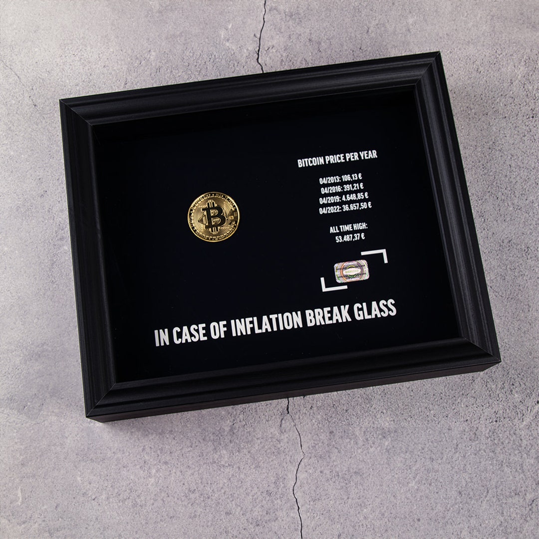 Bitcoin Art Frame Break Glass for Emergency Crypto Gift Limited Edition ...