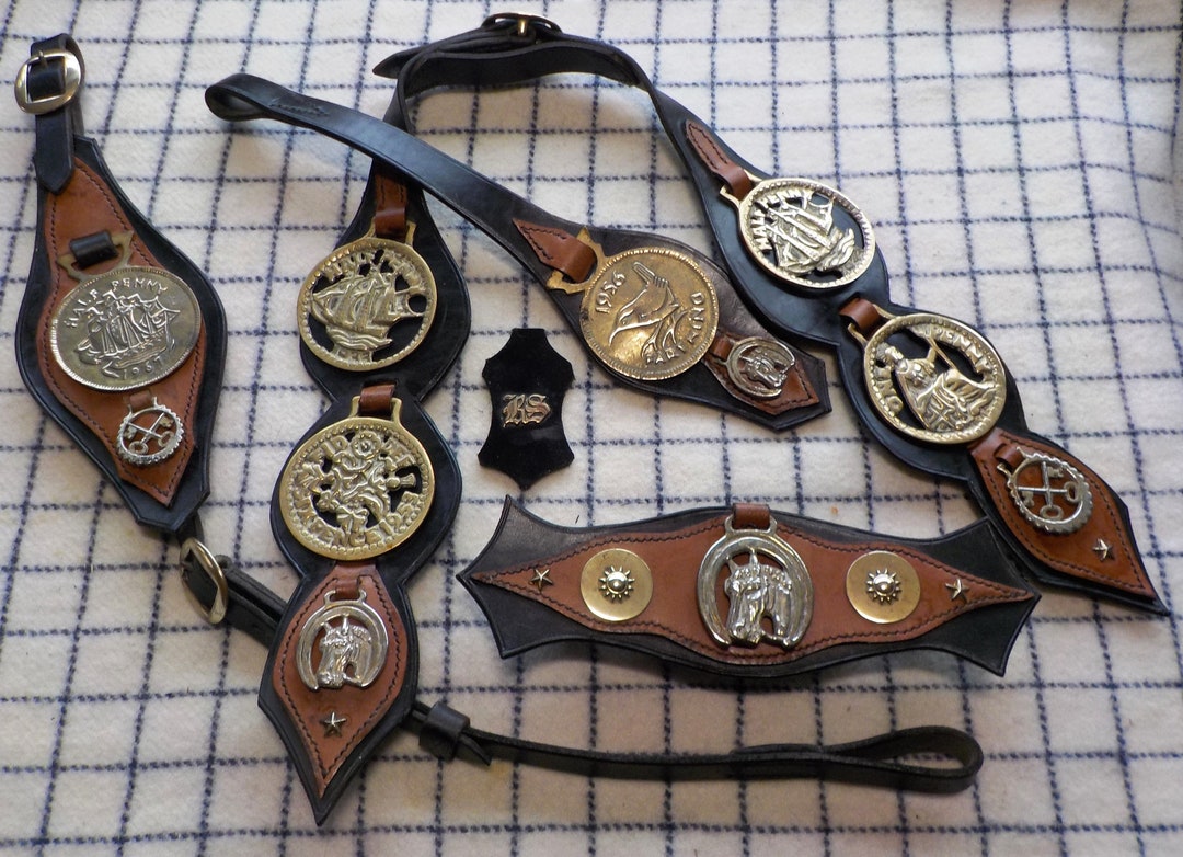 Unique Set of Harness Decorations Featuring Old English Money Brasses ...