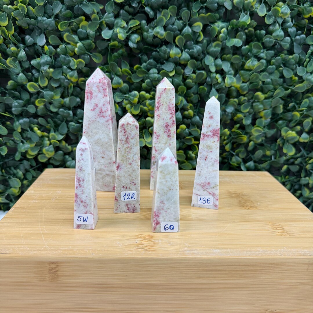 Thulite in Meionite Towers (aka Cinnabrite) | Peruvian Mineral | Love ...