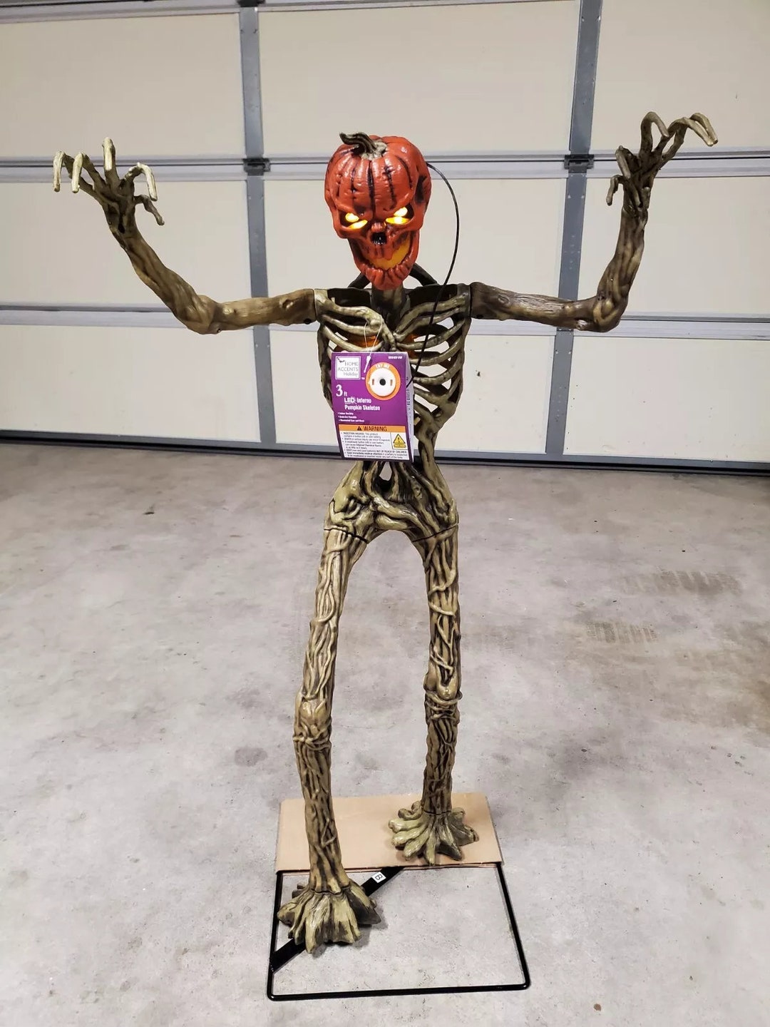 3FT Pumpkin Mini Inferno Skeleton LED Horror Scary Halloween Brand New ...