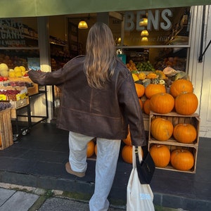Women's Handmade Oversize Real Leather Vintage Brown Bomber Jacket - Etsy