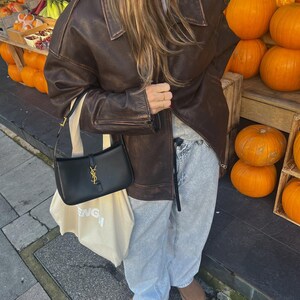 Women's Handmade Oversize Real Leather Vintage Brown Bomber Jacket - Etsy