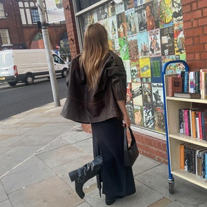 Women's Handmade Oversize Real Leather Vintage Brown Bomber Jacket - Etsy