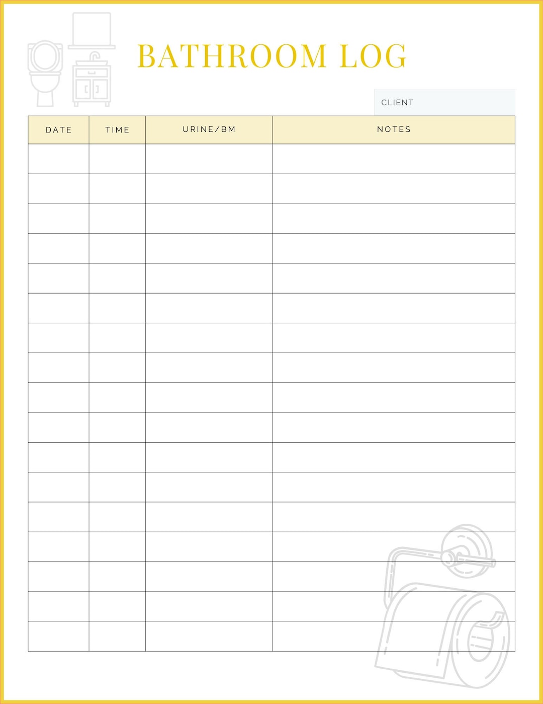 Bathroom Log for Caregivers - Etsy