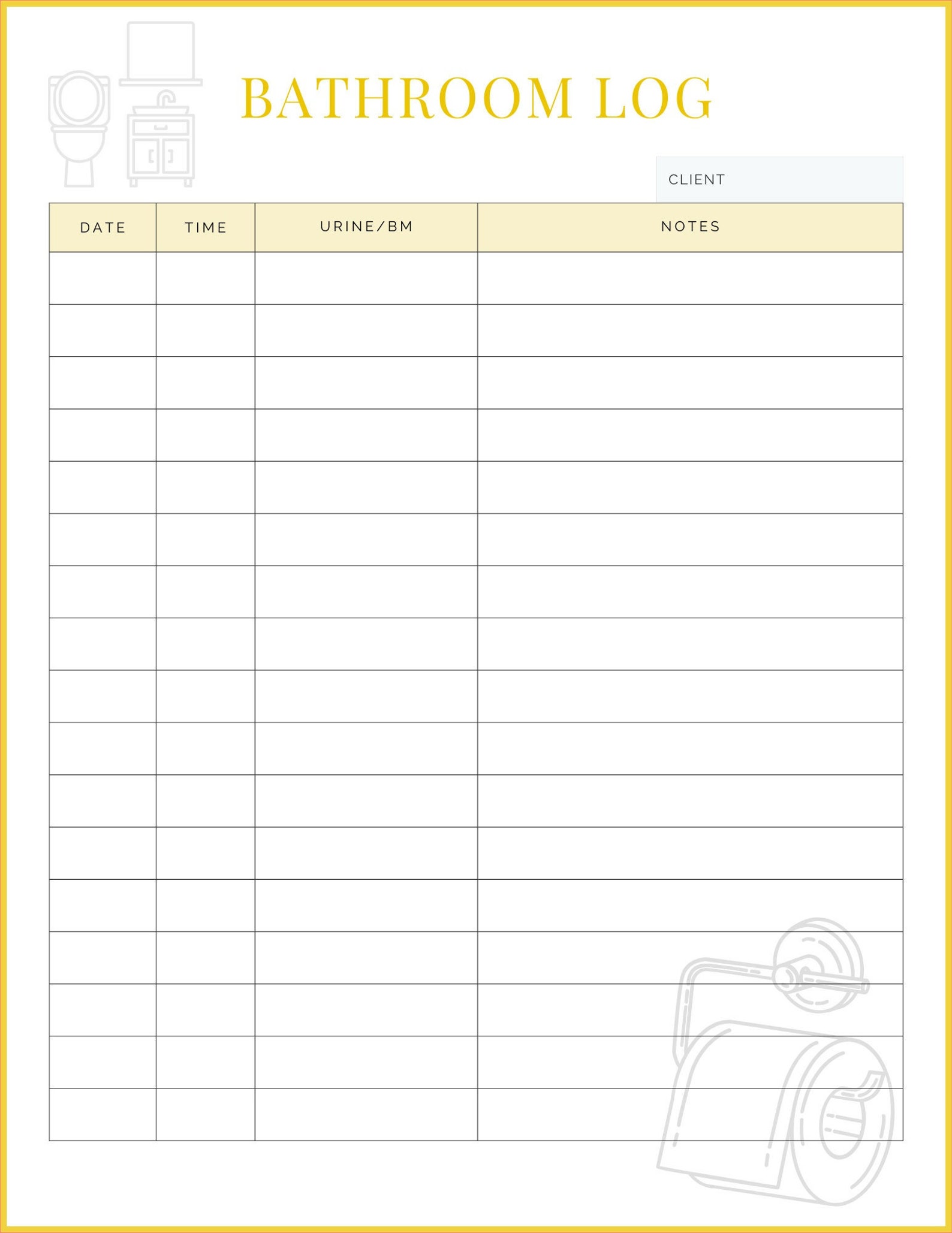 Bathroom Log for Caregivers - Etsy
