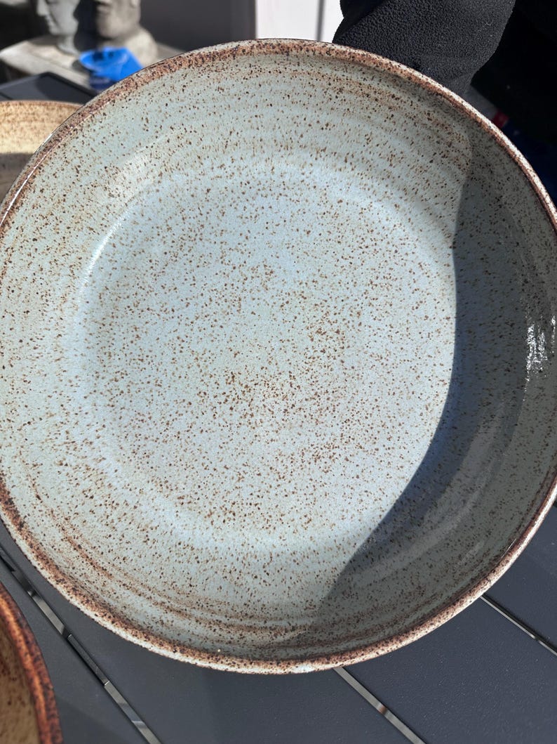 Handmade Ceramic Plate Set | Large Stoneware Dinnerware | Artisan ...