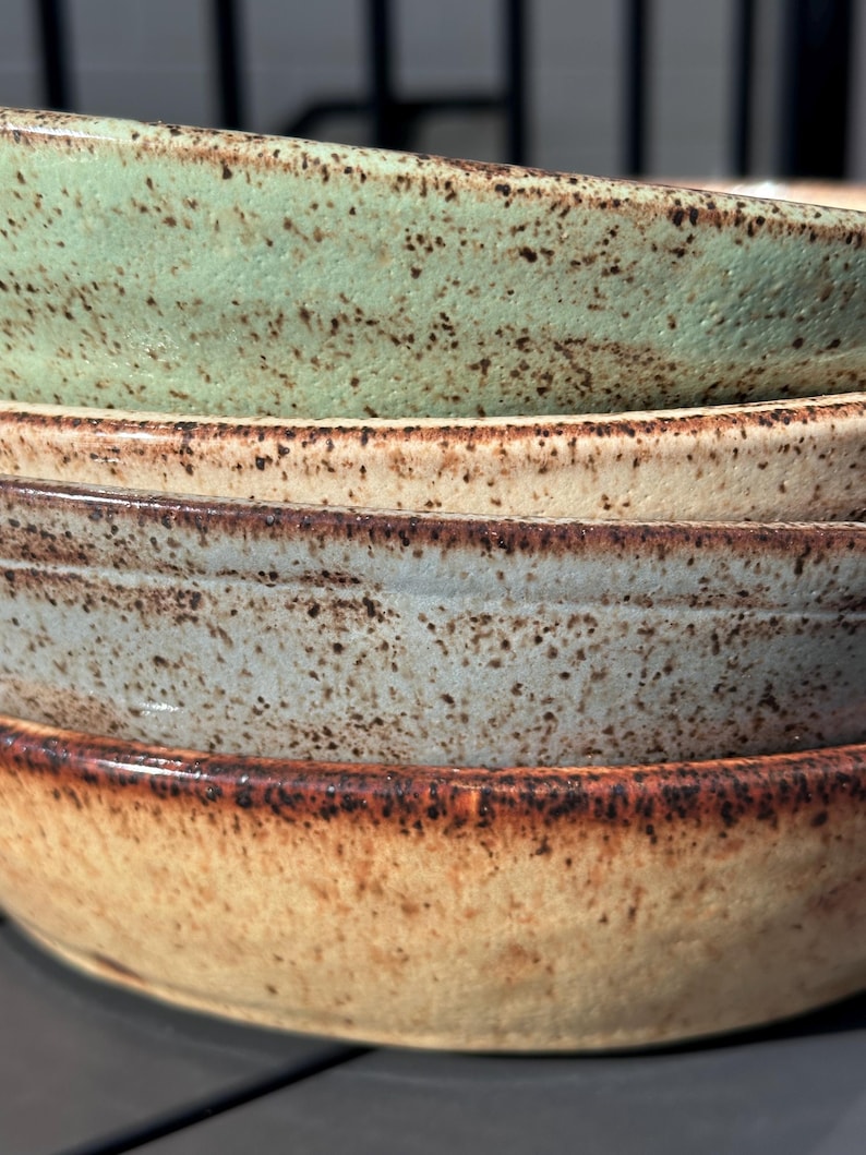 Handmade Ceramic Plate Set | Large Stoneware Dinnerware | Artisan ...
