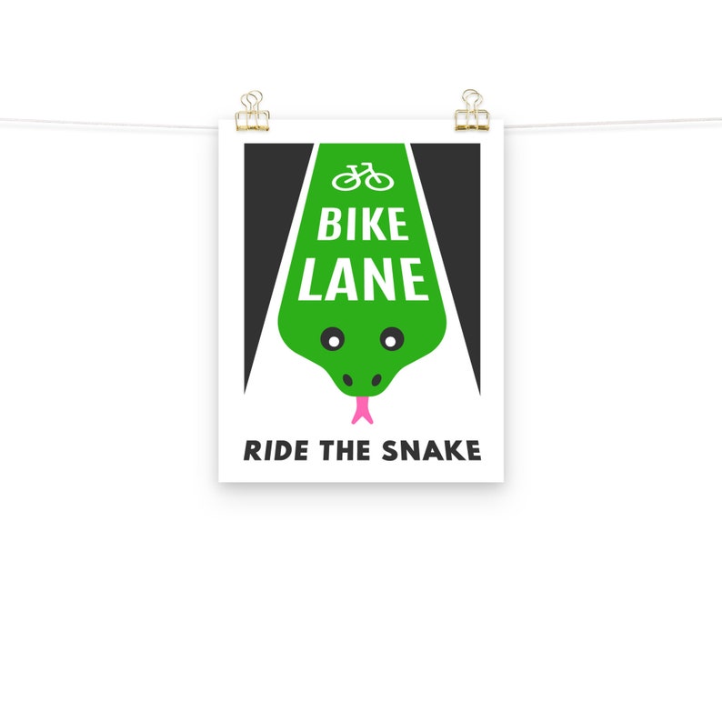 Bike Lane ride the Snake Poster - Etsy