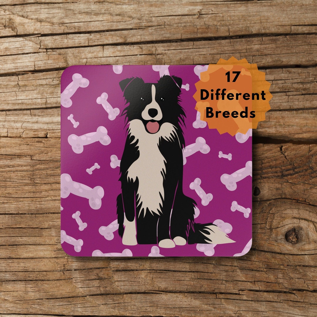 Custom Dog Coaster Set Personalized Drink Coasters With Dog Design and ...