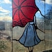 Stained Glass Window Panel Art Lady With Umbrella Art Nouveau Window ...